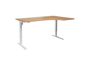 4061753260062 - eurokraft basic Schreibtisch Venla elektrisch höhenverstellbar Ecke BxT 1800 x 1200 mm Buche weiß rechts