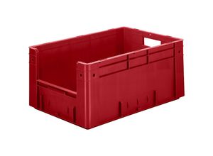 4031022030184 - Schwerlast-Euronormbehälter pp Wände + Boden geschlossen Eingrifföffnung LxBxH 600x400x270 mm Farbe rot ve 2 Stück