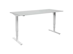 4061753266217 - Schreibtisch Atlanta elektrisch höhenverstellbar gerade BxT 1800 x 800 mm lichtgrau weiß