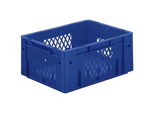 4031022031419 - Schwerlast-Euro-Behälter Polypropylen Volumen 145 l LxBxH 400 x 300 x 175 mm Wände durchbrochen Boden geschlossen blau VE 4 Stk