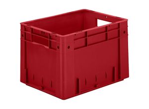 4031022031006 - Schwerlast-Euro-Behälter Polypropylen Volumen 233 l LxBxH 400 x 300 x 270 mm Wände geschlossen Boden geschlossen rot VE 4 Stk