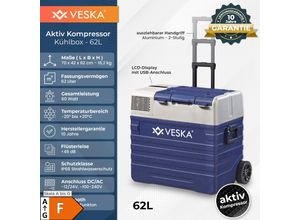 4054748018977 - VESKA Kompressor Kühlbox elektrisch Gefriertruhe mit APP-Steuerung - 62l blau