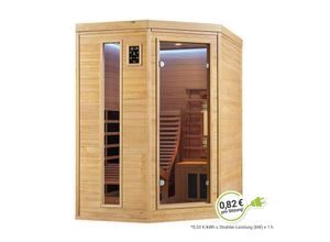 4260304768594 - Infrarotkabine Kolding – Triplex-Heizsystem Infrarotsauna - 2 Personen – LED-Farblicht digitale Steuerung – Hemlock-Holz - Artsauna