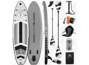 4054748018540 - Stand Up Paddle Board AUKAI Pro mit Kajak-Sitz grau