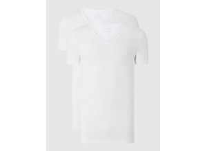 4007065791290 - Shirts kurzarm 2er-Pack Organic Cotton tiefer V-Ausschnitt weiß – 95 5 für Herren