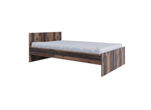 4260347793911 - Einzelbett HOME AFFAIRE Nonjoo-Teen Betten Gr Liegefläche B L 120 cm x 200 cm Betthöhe 19 cm kein Härtegrad ohne Matratze braun (old style dekor old dekor) Home Affaire mit Liegefläche in 90 cm oder 120 x 200 cm Ausf Old Style Dekor