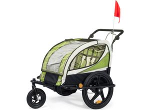 4260196248242 - 360° drehbarer Fahrradanhänger 2in1 Jogger - in Grün - Black Frame