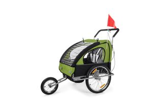 4260196241168 - Fahrradanhänger 2in1 Jogger - in Grün Schwarz - Silver Frame