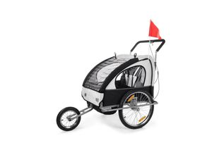 4260196241069 - Fahrradanhänger 2in1 Jogger - in Weiß Schwarz - Silver Frame