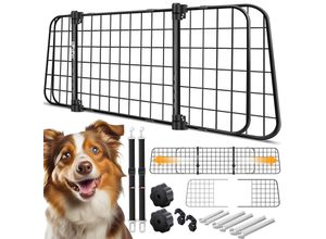 4255598312035 - LovPet® Hundegitter Auto Autoschutzgitter Trenngitter Universal verstellbare Breite Kopfstütze Kofferraum Autogitter Maße HxB 30 x 91-153 cm Kofferraumgitter+ 2x Sicherheitsgurt für Hunde