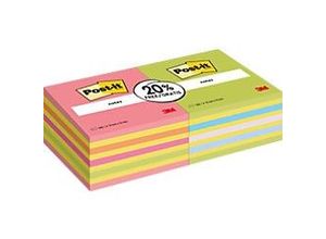 4046719028238 - Post-it Haftnotizenwürfel 76 x 76 mm Farbig sortiert Vorteilspackung 2 Blöcke à 450 Blatt