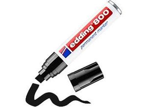 4004764053834 - edding 800 Permanentmarker Extra Breit Keilspitze 4 - 12 mm Schwarz Nachfüllbar Wasserbeständig