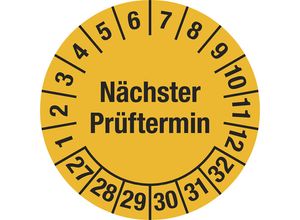 4061466113471 - Mehrjahresplakette Nächster Prüftermin Dokumentenfolie Ø 25 mm VE 10 Stk 27 - 32