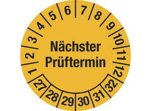 4061466113501 - Mehrjahresplakette Nächster Prüftermin Dokumentenfolie Ø 30 mm VE 10 Stk 27 - 32