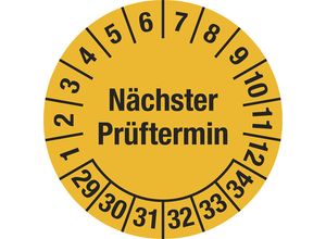 4061466113525 - Mehrjahresplakette Nächster Prüftermin Dokumentenfolie Ø 30 mm VE 10 Stk 29 - 34