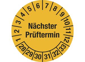 4061466113488 - Mehrjahresplakette Nächster Prüftermin Dokumentenfolie Ø 25 mm VE 10 Stk 28 - 33