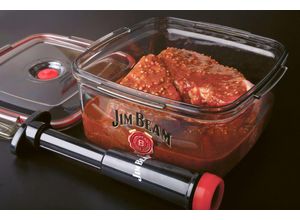 4250679506662 - Vakuumbehälter JIM BEAM BBQ Lebensmittelaufbewahrungsbehälter Gr B H L 20 cm x 9 cm x 20 cm farblos (transparent) Vakuumsysteme Lebensmittelaufbewahrungsbehälter zum Marinieren