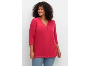 4063137021153 - Große Größen 3 4-Arm-Shirt in leichter A-Linie mit TENCEL™ Lyocell magenta Gr48 50