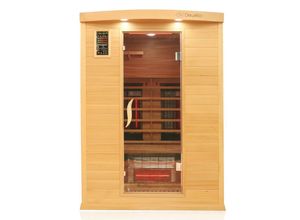 4251575100282 - Infrarotkabine Infrarotsauna pierson pro inkl Vollspektrumstrahler für 1-2 Personen - LED-Farblicht - Wärmekabine mit Radio Bluetooth 135 cm x 105