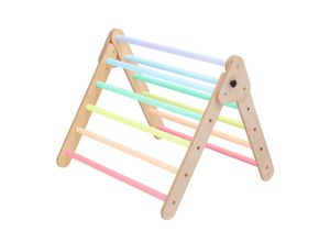 4751038480765 - Katehaa - Kletterdreieck aus Holz Pastellfarben Indoor Klettergerüst für Kinder Montessori Spielzeug - Braun