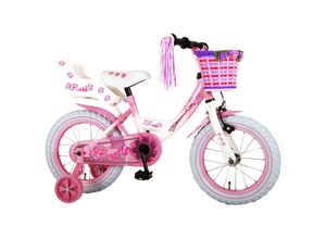 8715347814037 - Volare Rose Kinderfahrrad - Mädchen - 14 Zoll - Pink Weiß - 95% zusammengebaut