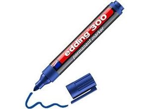 4004764390588 - edding 300 Permanentmarker Mittel Rundspitze 15 - 3 mm Blau Nachfüllbar Wasserbeständig