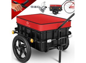 4260692719246 - KESSER® Fahrradanhänger Lastenanhänger Handwagen mit Kupplung Hochdeichsel für Fahrrad Transportanhänger Transportbox mit 70 Liter Volumen Max 60kg für Fahrräder mit 26 - 28