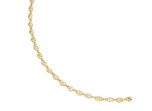 Image of Goldkette LUIGI MERANO "Singapurkette bicolor, Gelbgold 375" Halsketten Gr. 45 cm, Gelbgold 375, goldfarben (goldfarbig, silberfarbig, bicolor) Damen Goldketten