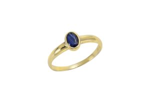 4006046315890 - Fingerring VIVANCE 375 - Gelbgold mit Saphir Fingerringe Gr 052 (166) Gold gelb (gelb blau) Damen Fingerringe