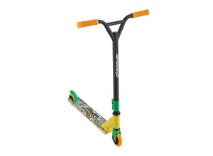 4260565526384 - Stunt Scooter Street Life - Trick Roller für Kinder & Jugendliche - Tretroller Schwarz Gelb