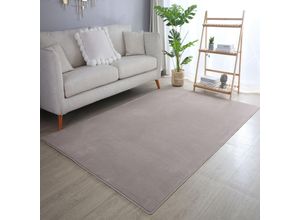 8682455390558 - Waschbarer Teppich Wohnzimmer Kurzflor rutschfest Flauschig Weich Einfarbig Felloptik Super Soft