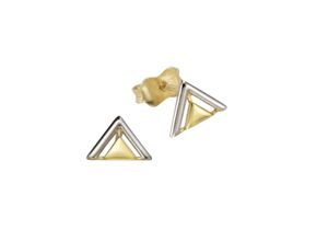 Image of Paar Ohrstecker VIVANCE "375 Gold zweifarbig Triangel" Ohrringe Gr. ONE-SIZE, Gold, bunt (mehrfarbig) Damen Ohrstecker