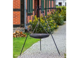 5902709570462 - Wok am Dreibein 200 cm Höhe Rohstahl 60 cm Durchmesser + Kurbel