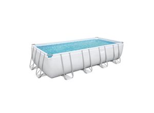 6942138987164 - Bestway® Power Steel™ Frame Pool Komplett-Set mit Filterpumpe 549 x 274 x 122 cm  lichtgrau eckig
