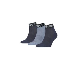 8720245219501 - CK Men Quarter 3P Logo Welt Herren Socken One size