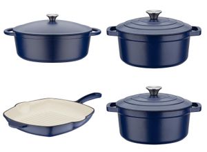 4005643717250 - Grillpfanne Blue Magic Pfannen Gr Ø 27 cm + Höhe 45 cm blau Grillpfannen Pfanne Induktion