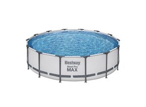 6942138983159 - Steel Pro Max™ Frame Pool Komplett-Set rund mit Filterpumpe Sicherheitsleiter & Abdeckplane 427 x 107 cm