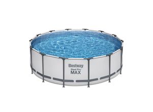 6942138983289 - Bestway® Steel Pro MAX™ Frame Pool Komplett-Set mit Filterpumpe Ø 427 x 122 cm lichtgrau rund