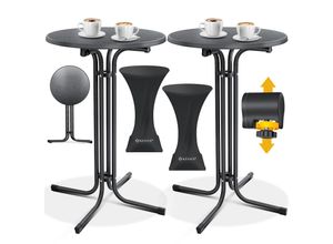 4255598342902 - KESSER® Gastro Stehtisch klappbar - Gastronomie Bistrotisch rund - Wetterbeständiger Klapptisch Gartentisch - Runder Partytisch - Hitzebeständig - Stabil und sicher