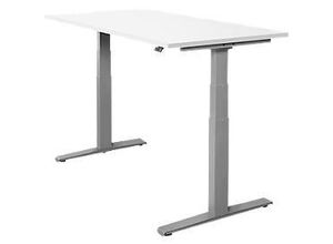 4250510813881 - Select Schreibtisch SET UP elektrisch höhenverstellbar Rechteck T-Fuß B 1600 x T 800 x H 645-1290 mm weiß weißaluminium