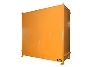 4052462065840 - Regalcontainer BAUER CEN 33-2 IBC Stahl Doppelflügeltor B 3510 x T 1500 x H 3485 mm orange