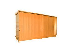 4052462065918 - Regalcontainer Typ CEN 59-2 IBC 2 Fachebenen Schiebetor 2000 l B 6245 x T 1550 x H 3465 mm gelborange RAL 2000