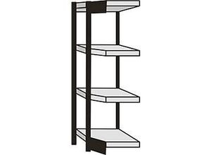 4044917056107 - Steckregal Stora 100 Eck-Regalfeld 4 Böden B 370 mm + Tiefe