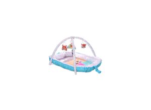 3800151993100 - Spielbogen Krabbeldecke Nest 2 in 1 Babynest hängende Stofftiere Spiegel blau