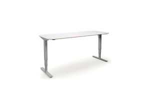 4061753261625 - Schreibtisch Atlanta Trend elektrisch höhenverstellbar gerade abgerundete Ecken BxT 1800 x 800 mm weiß silber