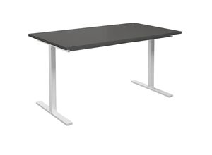 4061753263582 - Mehrzwecktisch DUO-T gerade Platte HxT 740 x 800 mm Breite 1400 mm dunkelgrau weiß