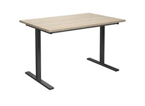 4061753263346 - Mehrzwecktisch DUO-T gerade Platte HxT 740 x 800 mm Breite 1200 mm Eiche schwarz