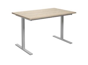 4061753263339 - Mehrzwecktisch DUO-T gerade Platte HxT 740 x 800 mm Breite 1200 mm Eiche silber