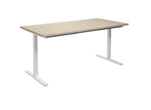 4061753263711 - Mehrzwecktisch DUO-T gerade Platte HxT 740 x 800 mm Breite 1600 mm Eiche weiß