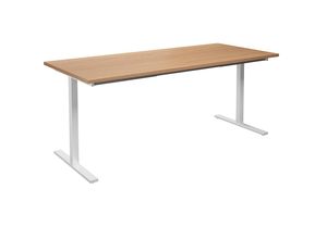 4061753263865 - Mehrzwecktisch DUO-T gerade Platte HxT 740 x 800 mm Breite 1800 mm Buche weiß